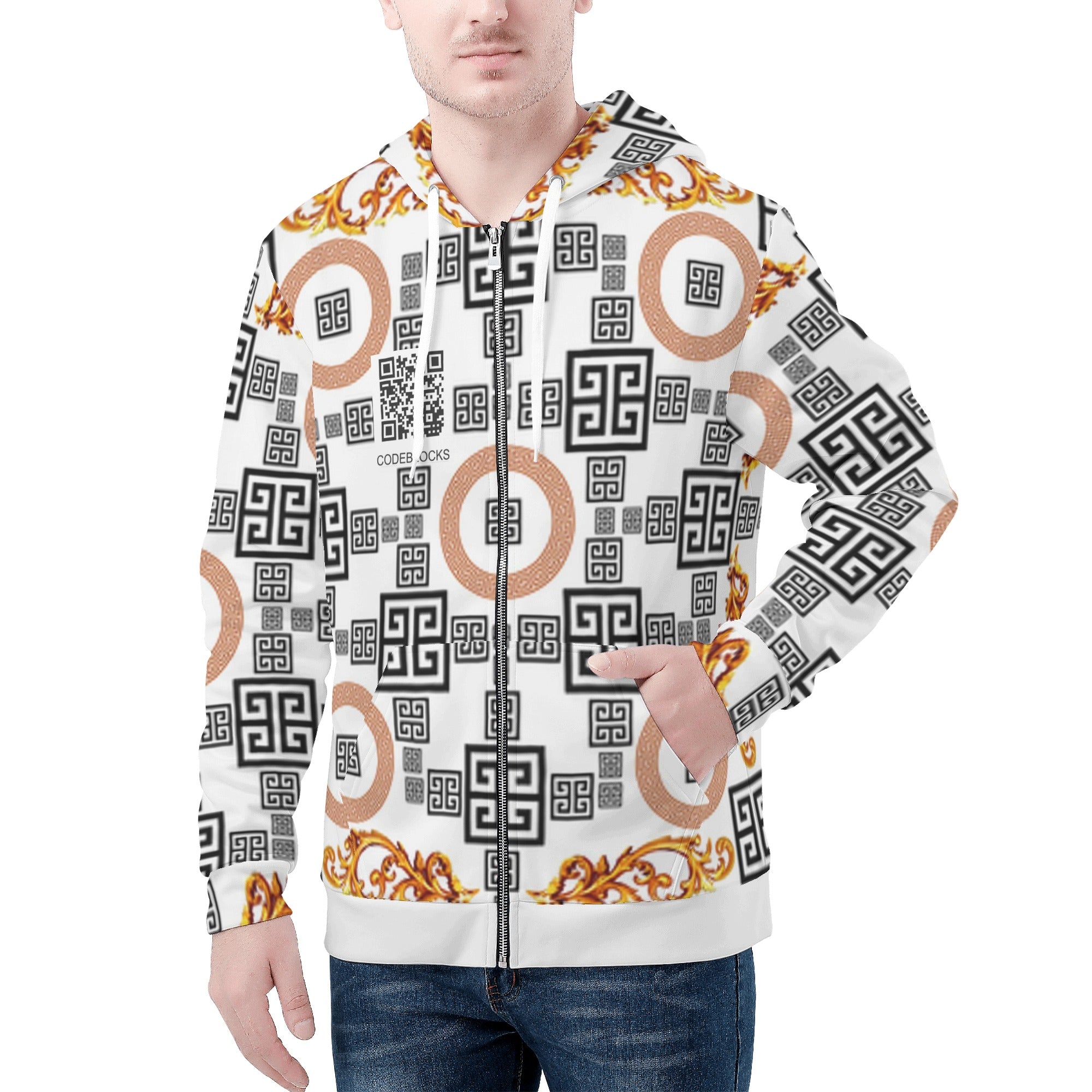 Mens All Over Print Classic Zip Hoodie – CODEBLOCKS-CLOTHING