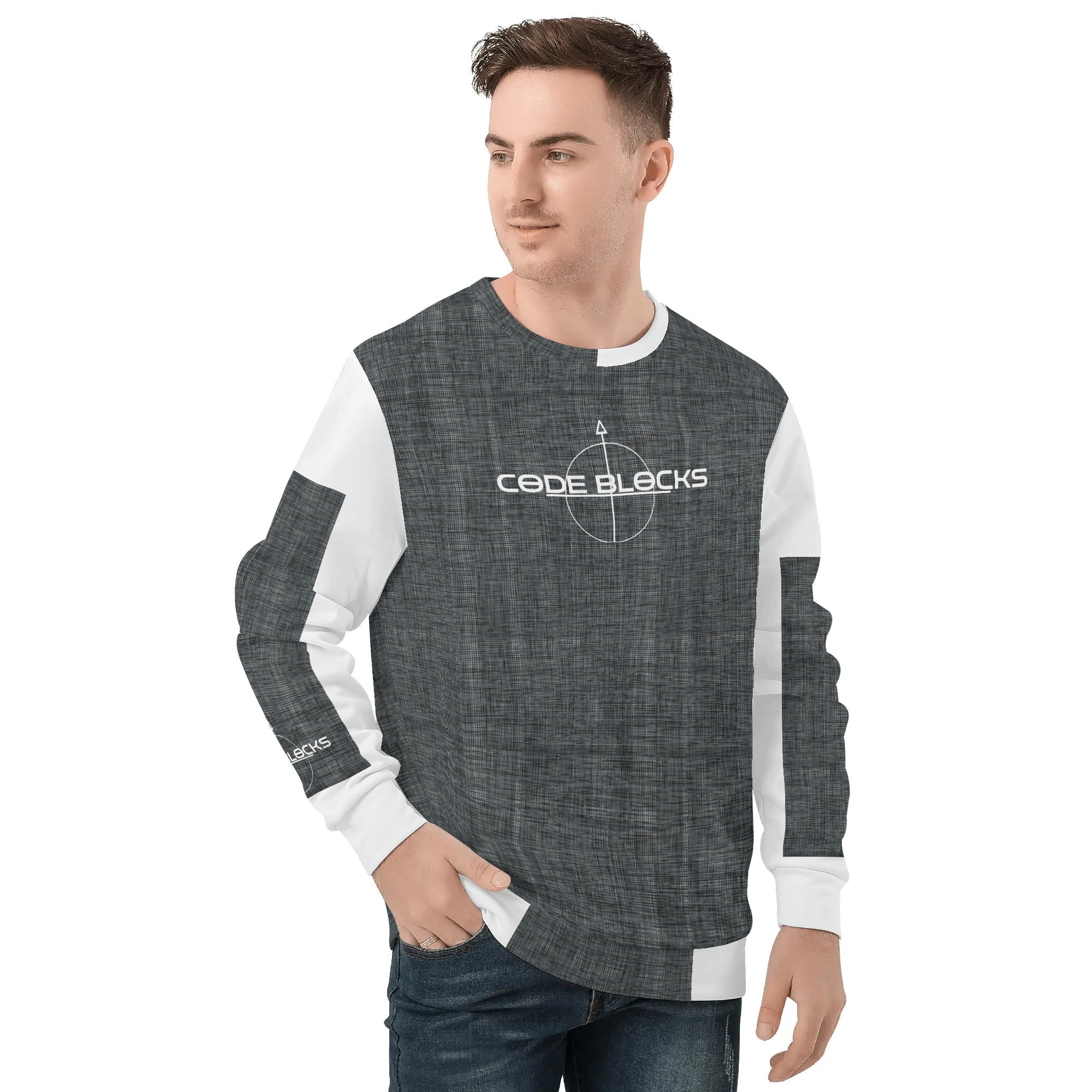 Mens All Over Print Crew Neck Sweatshirt – CODEBLOCKS-CLOTHING
