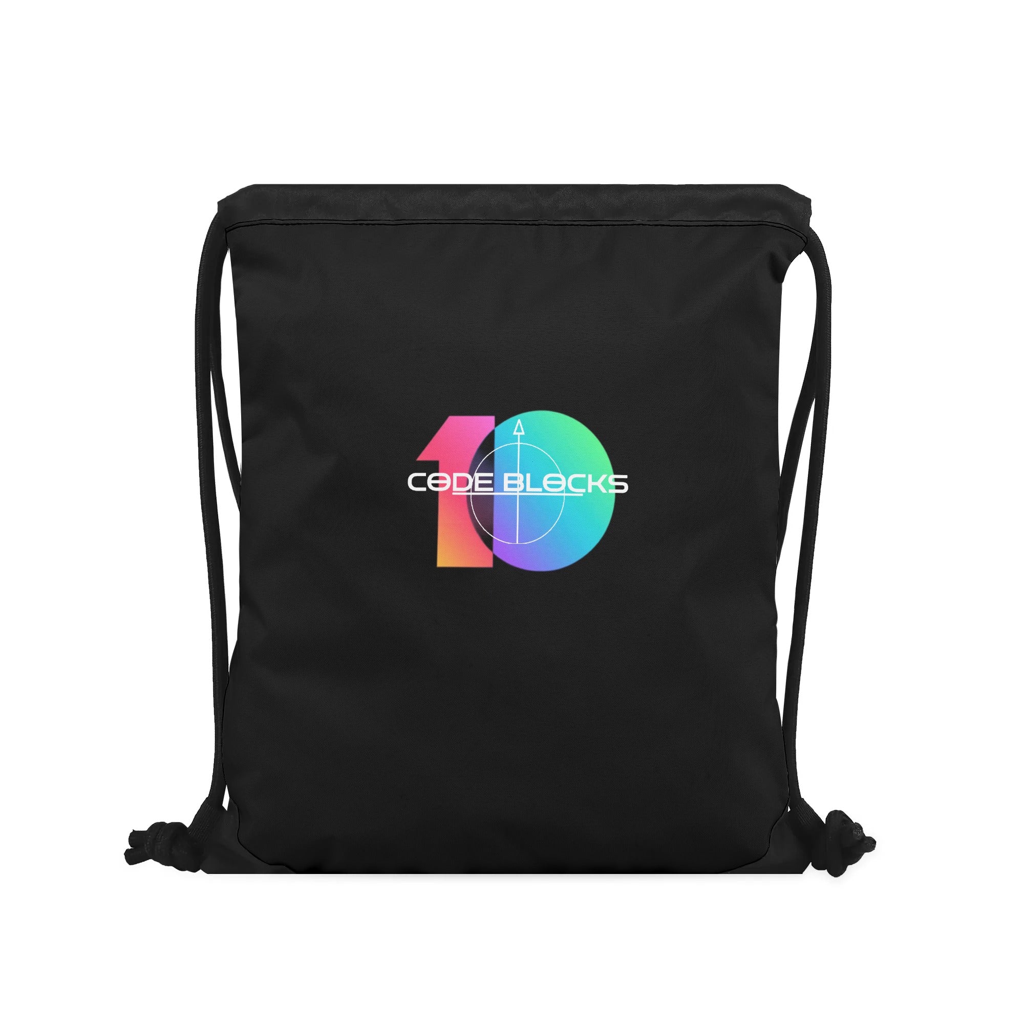 New Style Black Gym Drawstring Bag(Single-Sided Print) – CODEBLOCKS-CLOTHING
