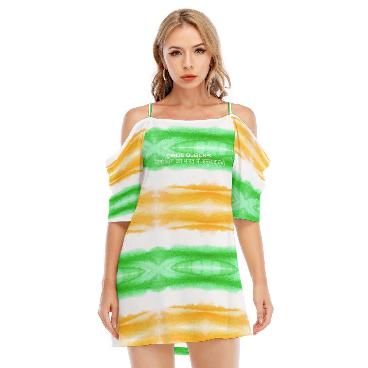 All-Over Print Women's Off-shoulder Cami Dress – CODEBLOCKS-CLOTHING