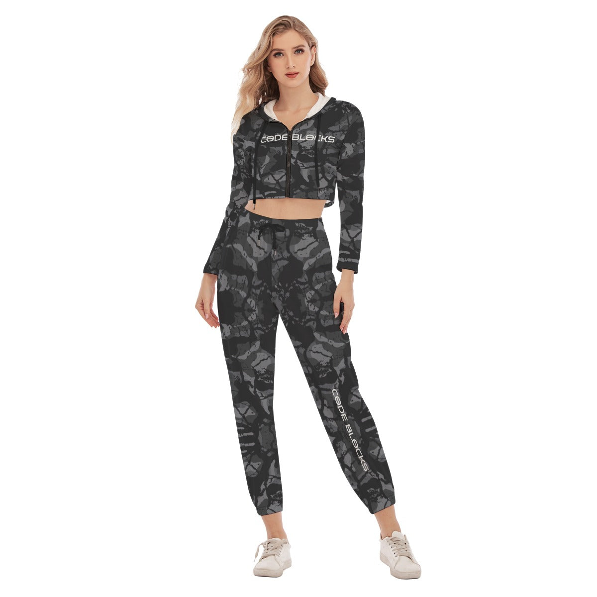All-Over Print Women's Crop Hoodie Sports Set – CODEBLOCKS-CLOTHING