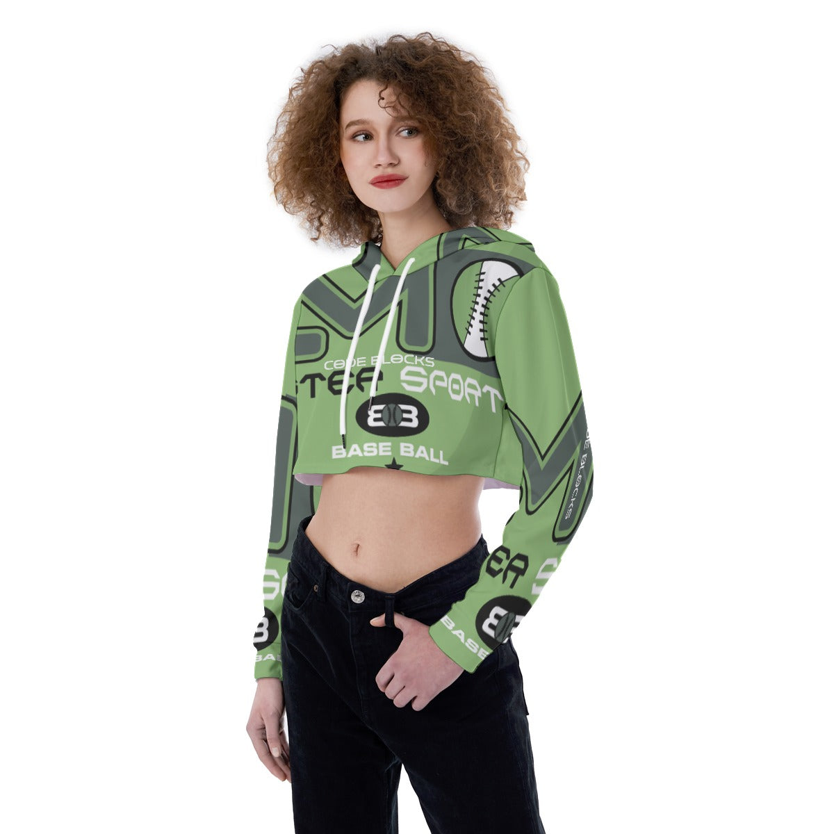 All-Over Print Women's Crop Top Hoodie – CODEBLOCKS-CLOTHING