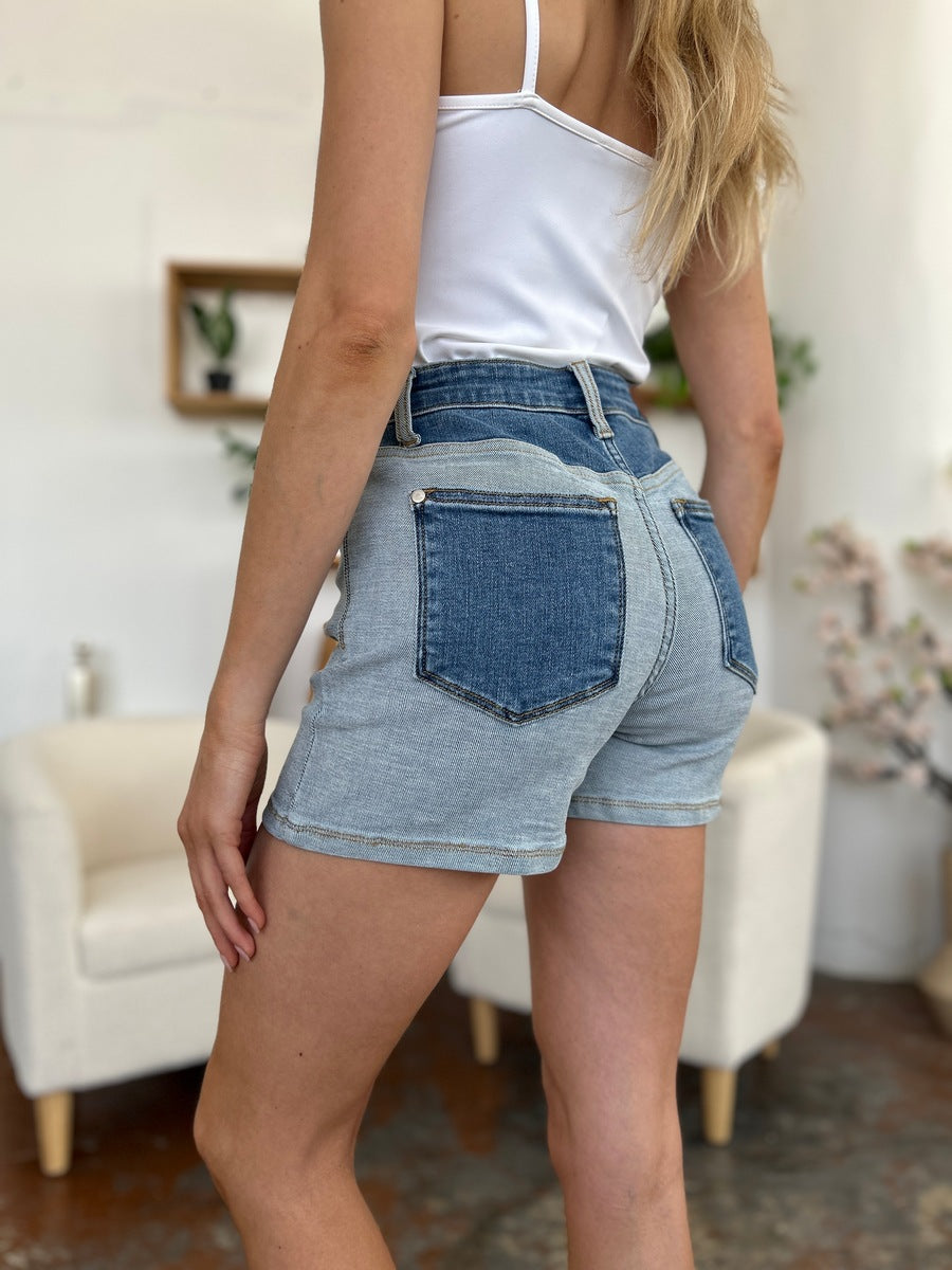 Judy Blue Full Size Color Block Denim Shorts – CODEBLOCKS-CLOTHING