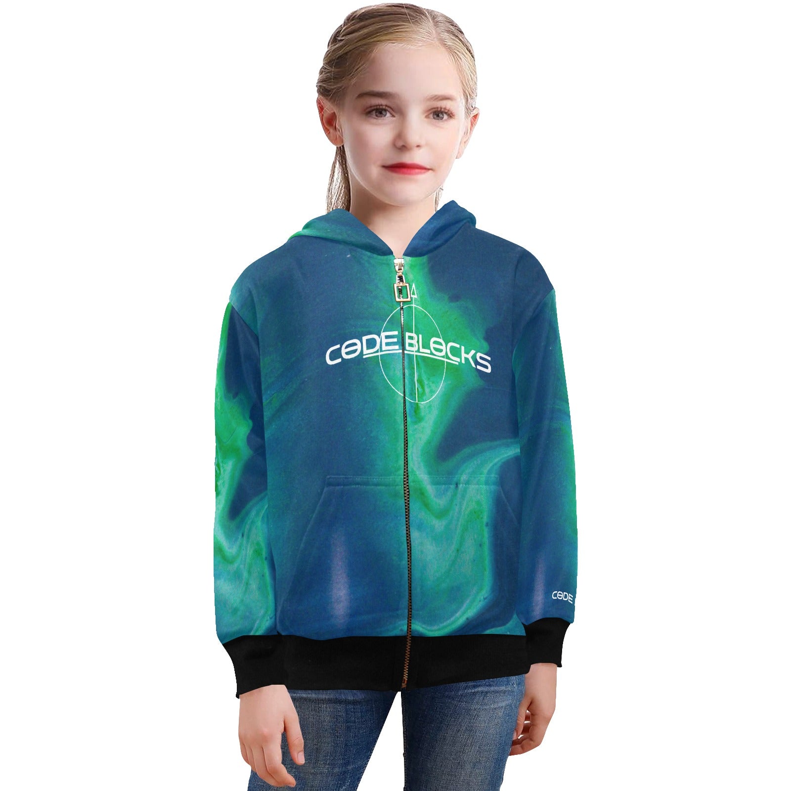 Big Girls' Zip Up Hoodie (H58) – CODEBLOCKS-CLOTHING