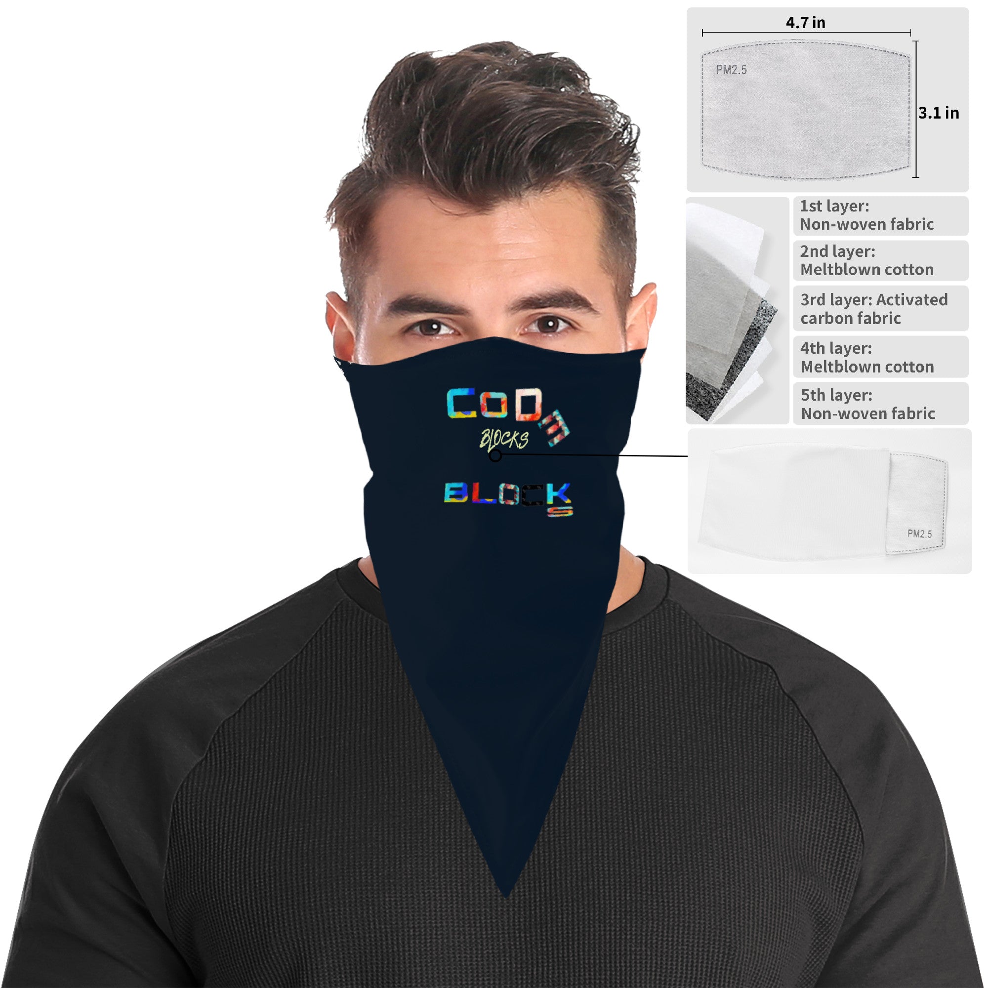 Copy of D5 Printed Snood Scarf/Bandana – CODEBLOCKS-CLOTHING