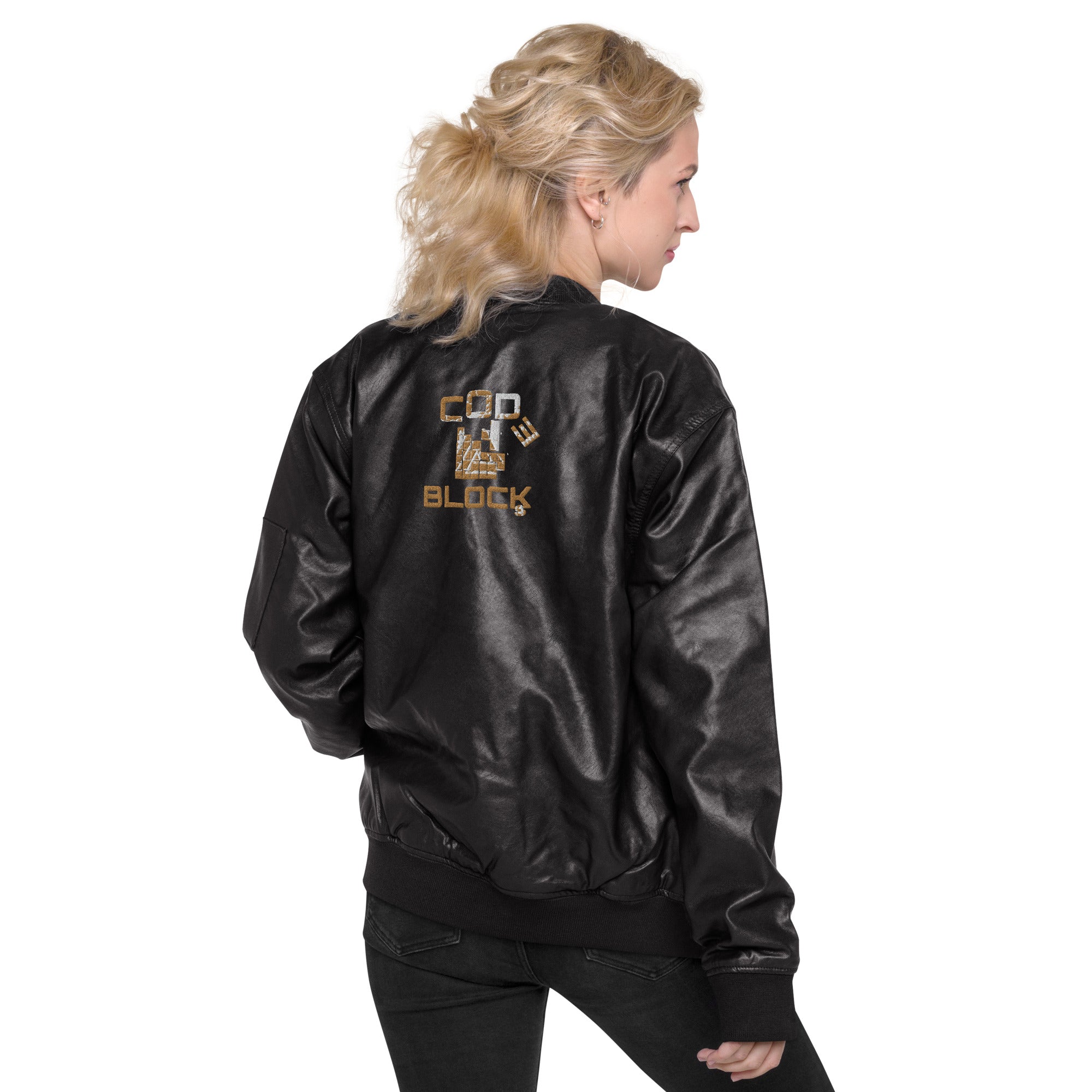 Leather Bomber Jacket – CODEBLOCKS-CLOTHING