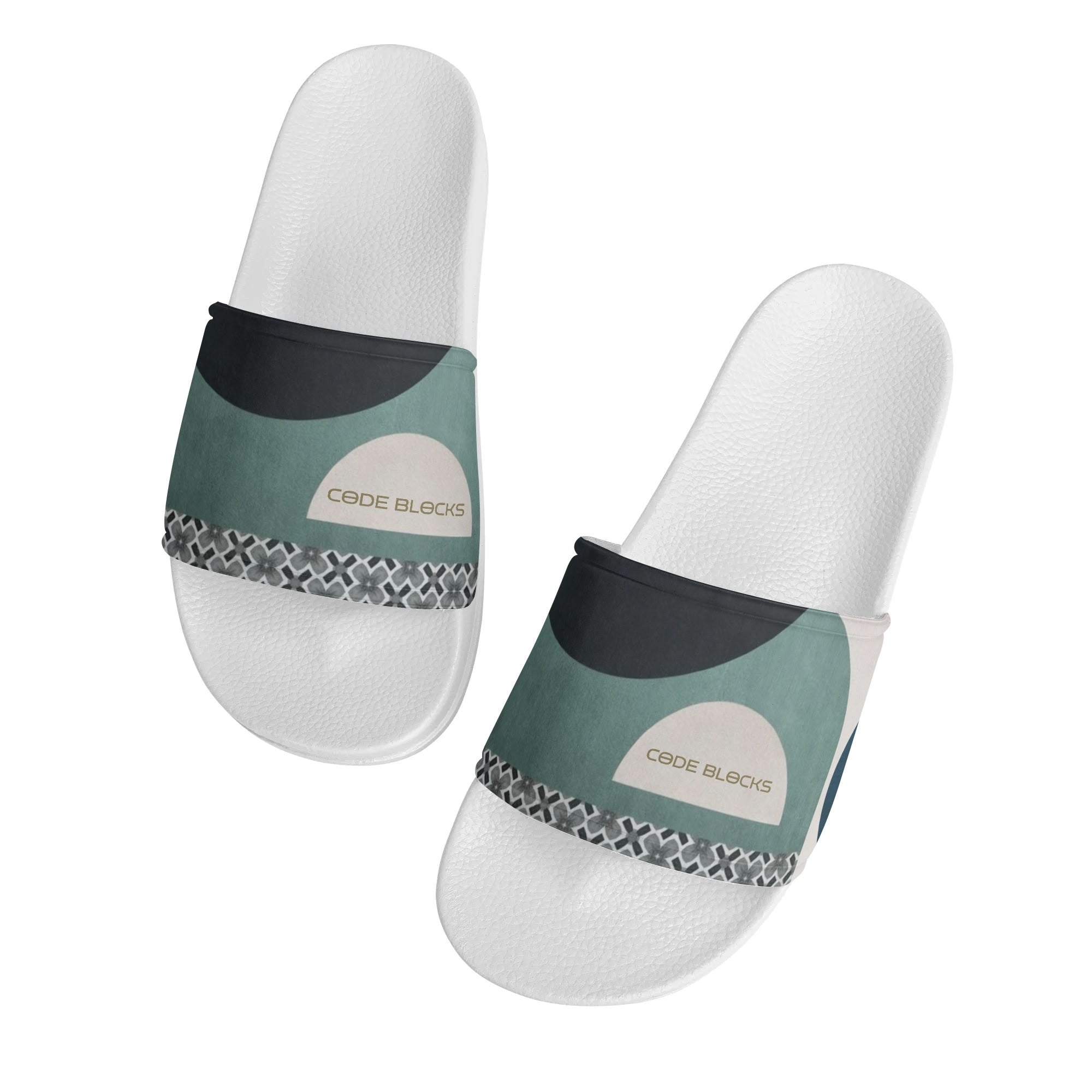 Mens PVC Black and White House Slides Sandals Bathroom Slippers – CODEBLOCKS-CLOTHING
