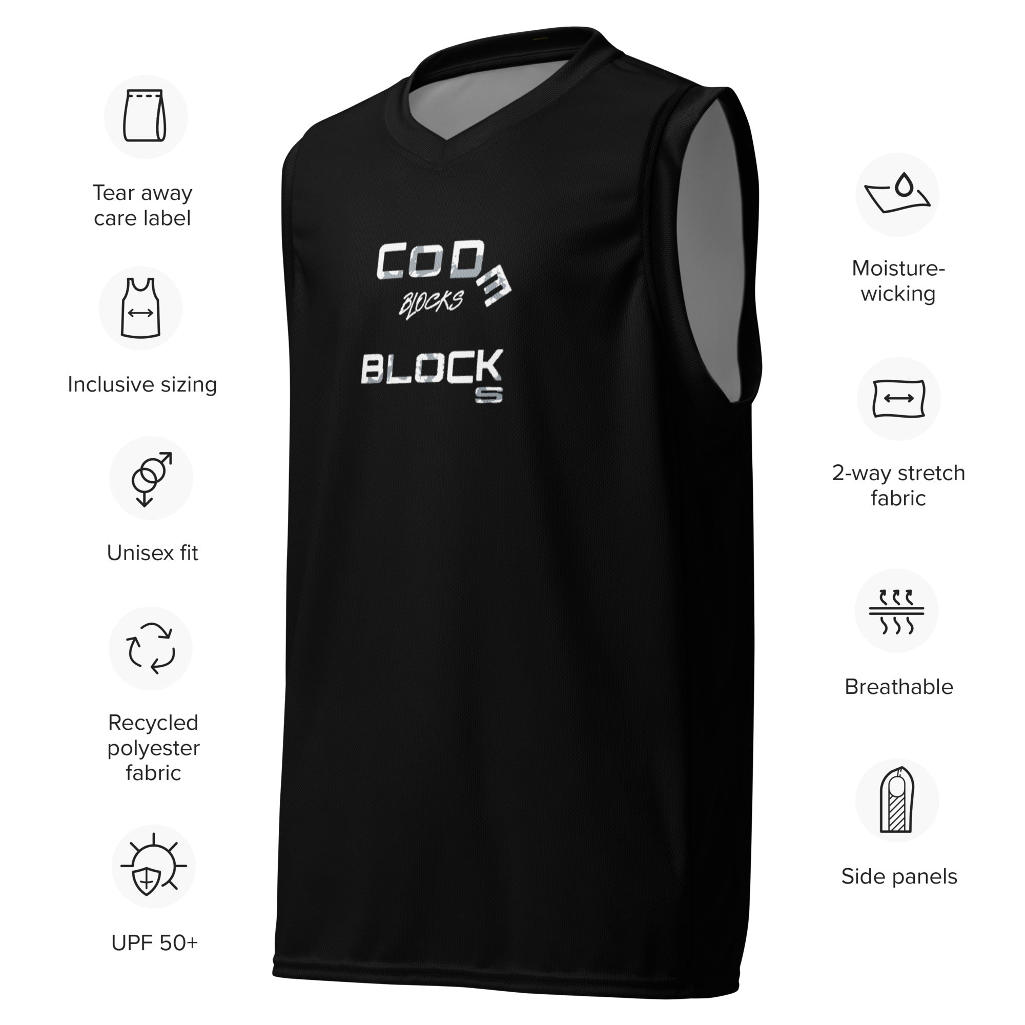 Recycled unisex basketball jersey – CODEBLOCKS-CLOTHING